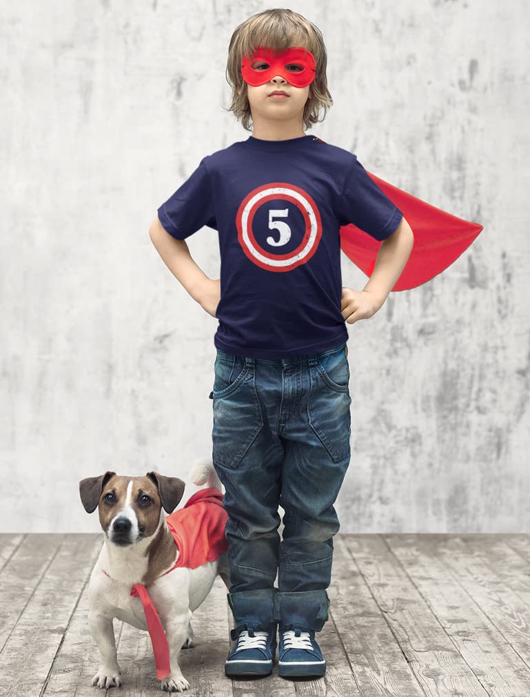 Captain 5th Birthday - Gift for Five Years Old Toddler Youth Kids T-Shirt 5T Navy