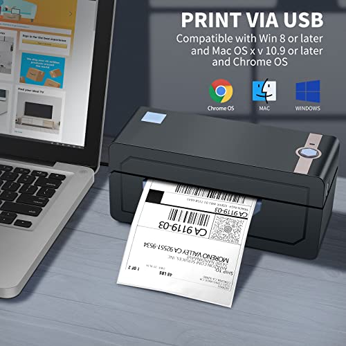 JADENS Bluetooth Label Printer & 1 Pack Thermal Labels