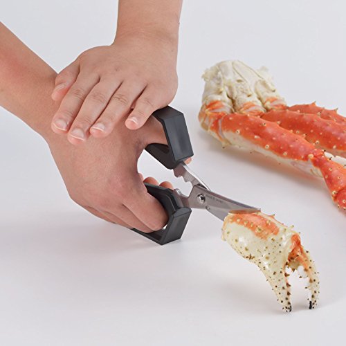Nisaku NJP880-BLK Seafood & Shellfish Scissor made from Tomita (Est. 1960) Japanese Stainless Steel, 4", Black