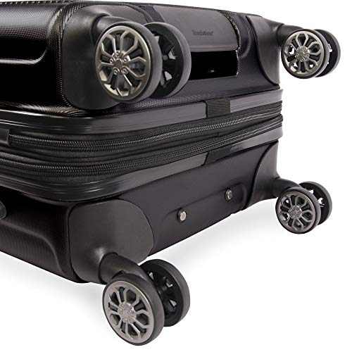 Brookstone Luggage Nelson 2pc Hardside Spinner Luggage, Black, 2 Piece Set