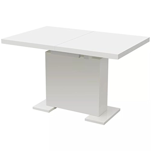 Tidyard Extendable Dining Table High Gloss White