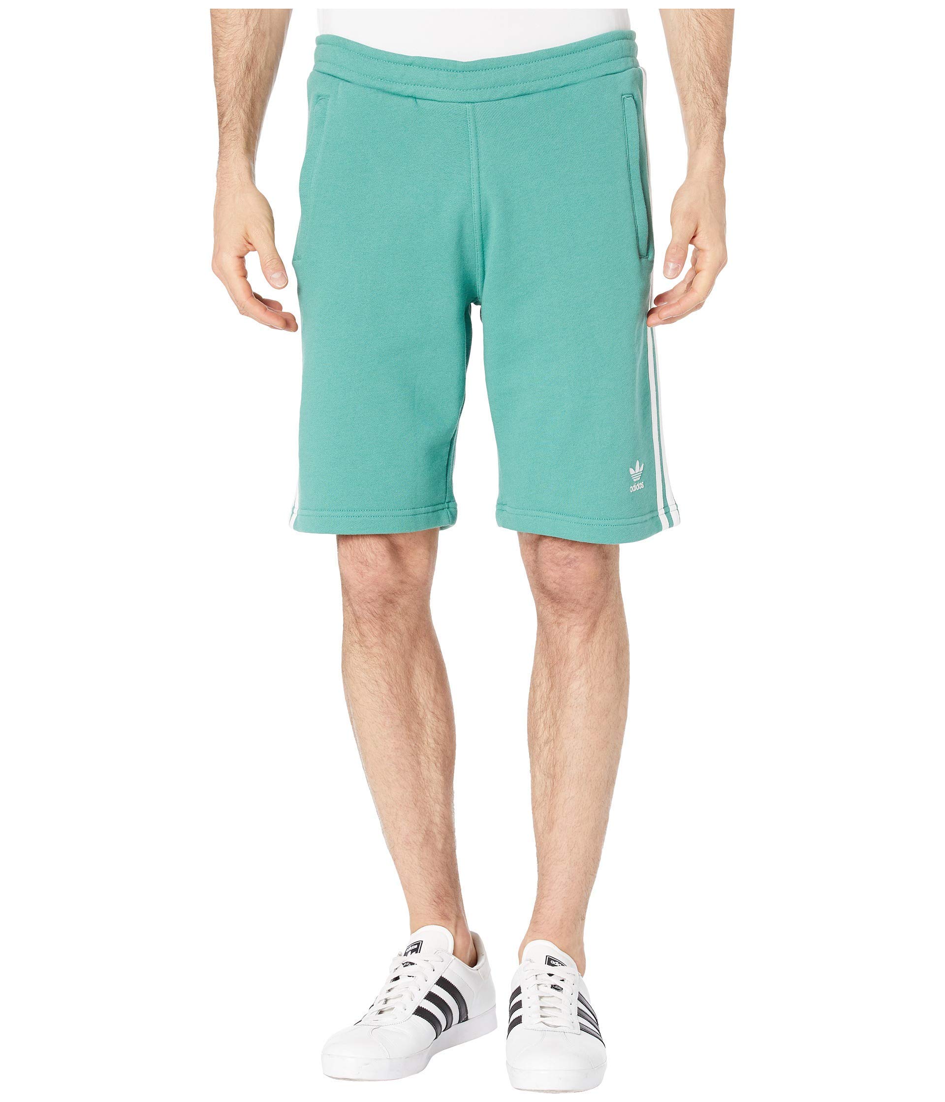 adidas Originals mens 3-stripes Shorts, Hydro Green ,Small US