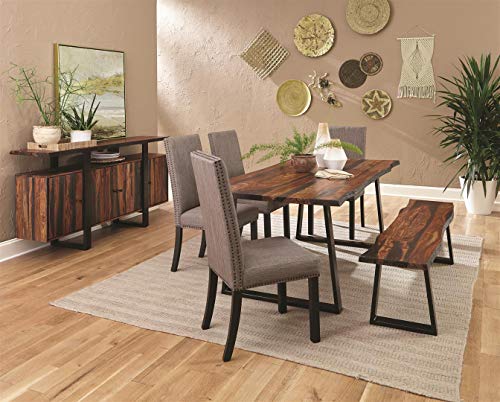 Jamestown Live Edge Dining Bench Grey and Black