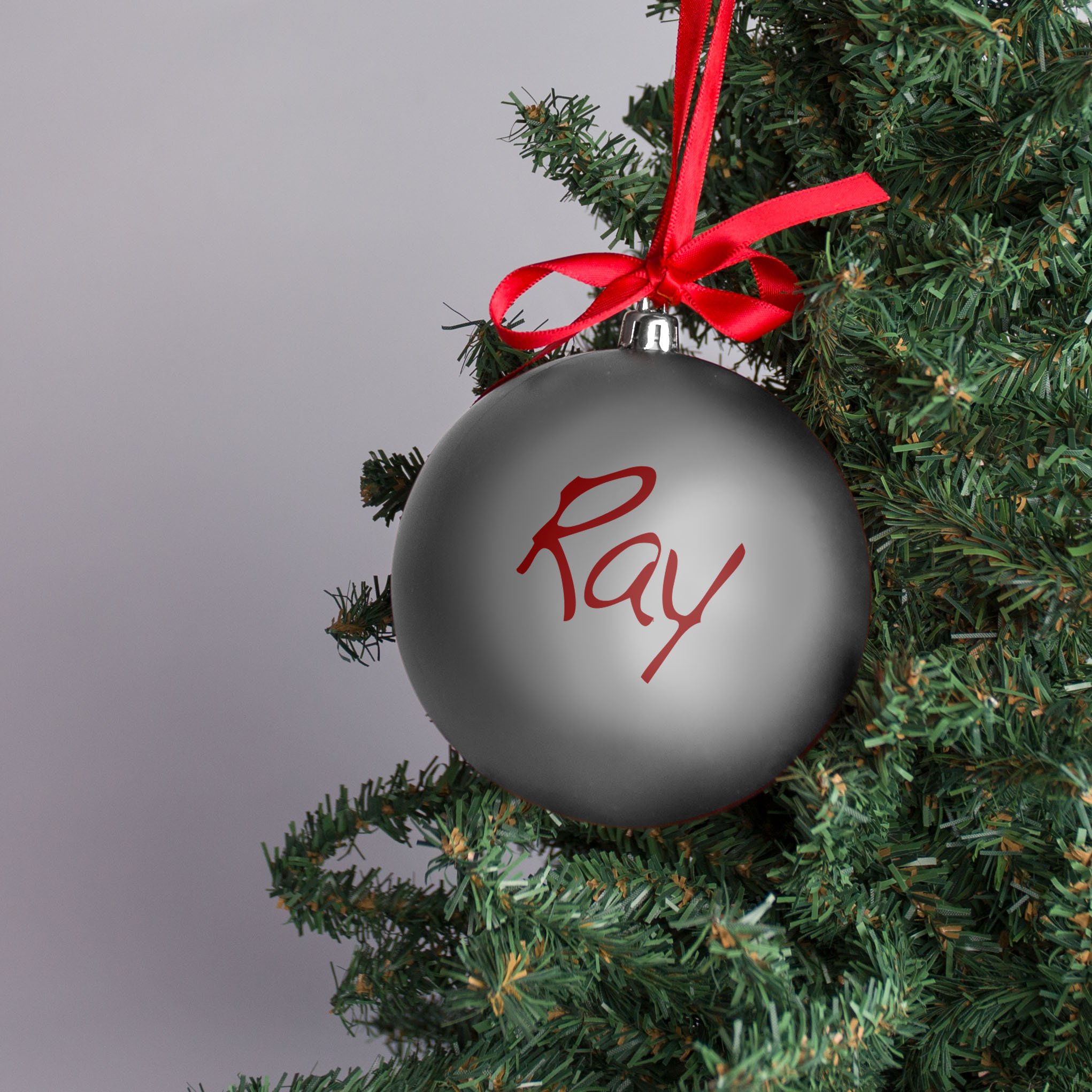 Tiny Ideas Christmas Baby's Handprint Ball Ornament, Included Paint for Baby's Print, Newborrn Holiday Keepsake Gift, DIY Classic Christmas Tree Ornament, Silver
