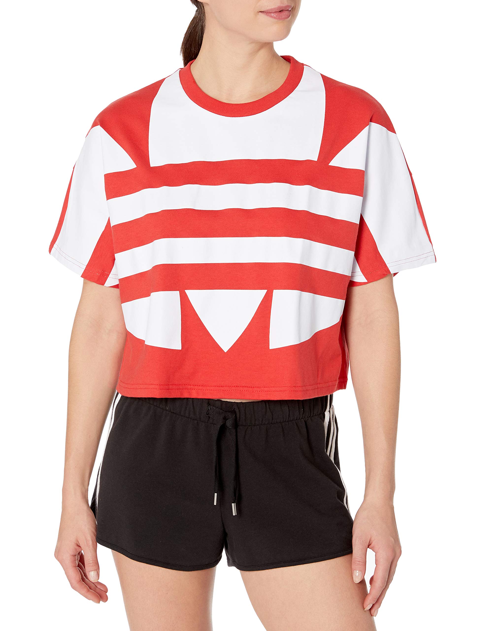 adidas Originals Women's Large Logo T-Shirt, Lush Red/White, M