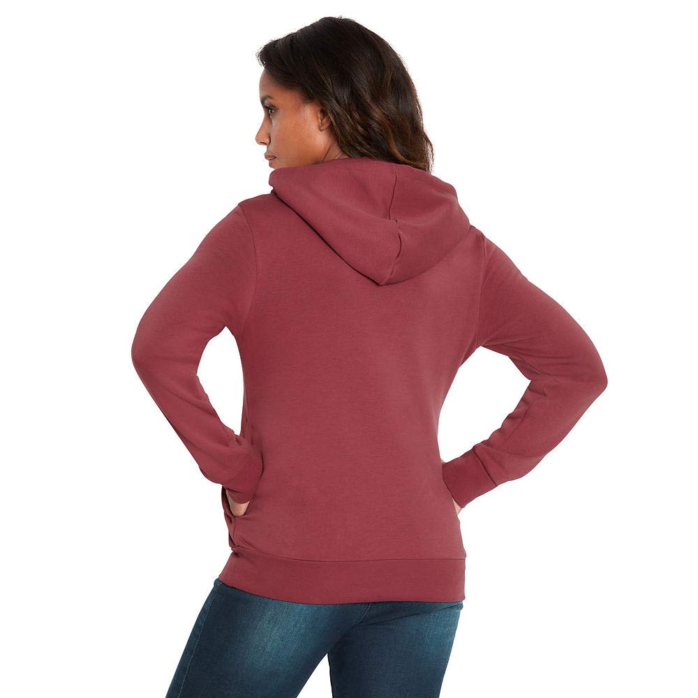 adidas Female Essentials Linear Overhead Fleece Hoodie,Legacy Red/White,1X