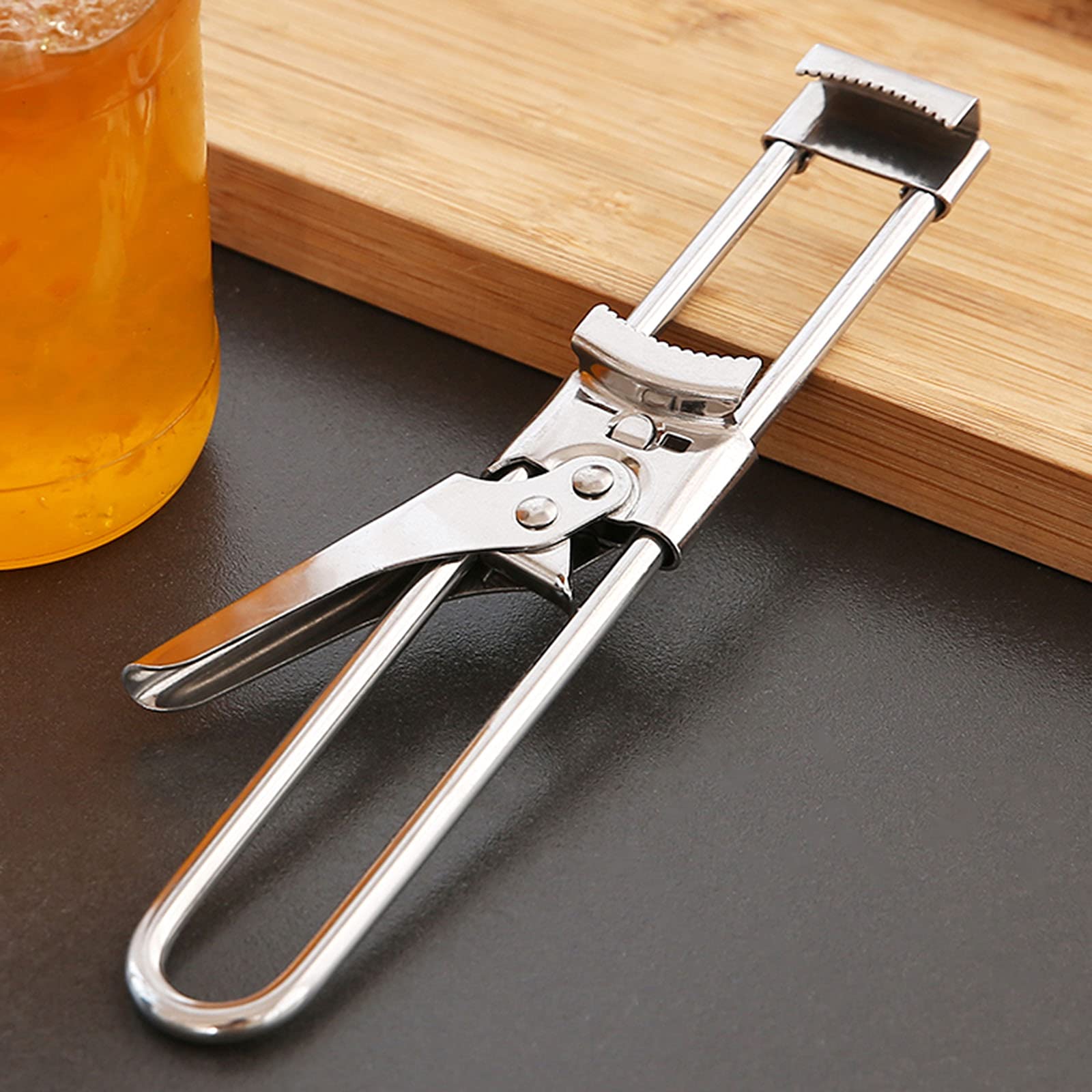 Adjustable Multifunctional Stainless Steel Can Opener,Jar Opener for Weak Hands,Jar Lid Opener