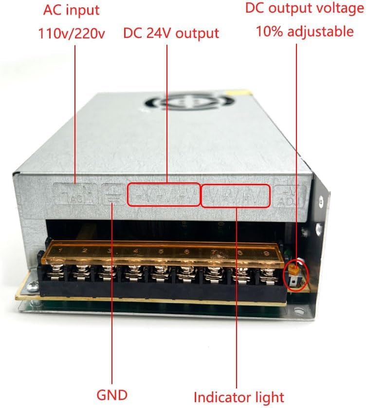Padarsey DC 24V 10A 240W Power Supply Adapter Transformer Switch AC 110V/220V to DC 24V 10amp Universal Regulated Switching Converter for LED Strip Light CCTV Camera Security System Computer Project