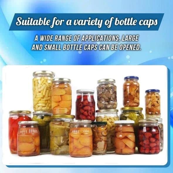 Adjustable Multifunctional Stainless Steel Can Opener, Master Opener Adjustable Toothed Clamp Jar & Bottle Opener for Arthritic Hands, Seniors, and Anyone With Limited Hand Strength