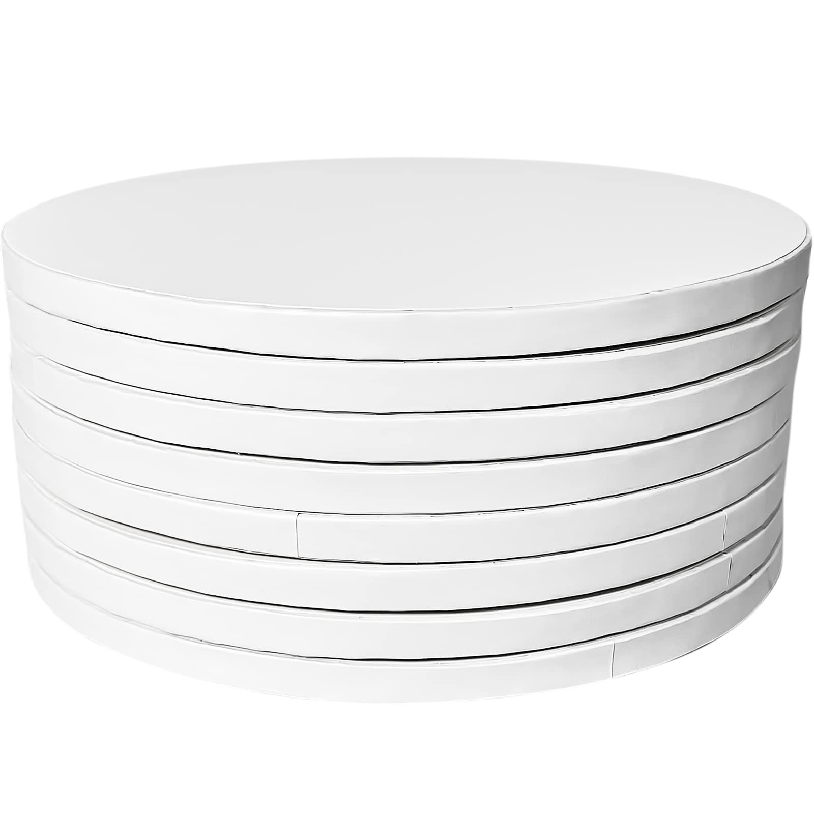 8-Pack 12 inch Cake Drums Cake Round Boards, White Sturdy Greaseproof Foil Cakeboard Drum Large Birthday Display Plate for Cakes,Professional Smooth Circle Base,1/2 Inch Thic