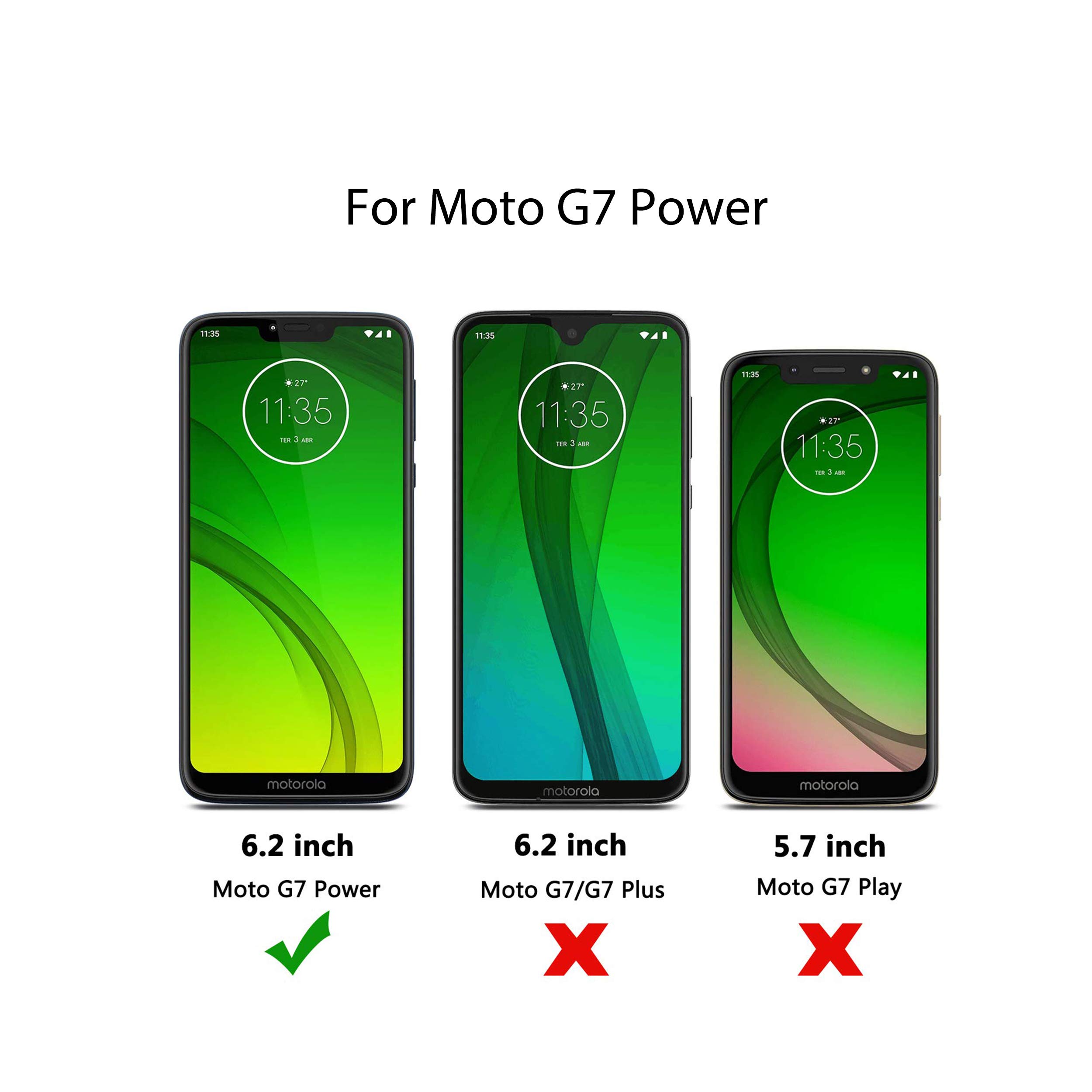 Ailun Screen Protector for Moto G7 Power 3 Pack 9H Hardness Tempered Glass Screen Protector for Motorola Moto G7 Power Bubble Free Anti Scratch Oil Stain Coating Case Friendly