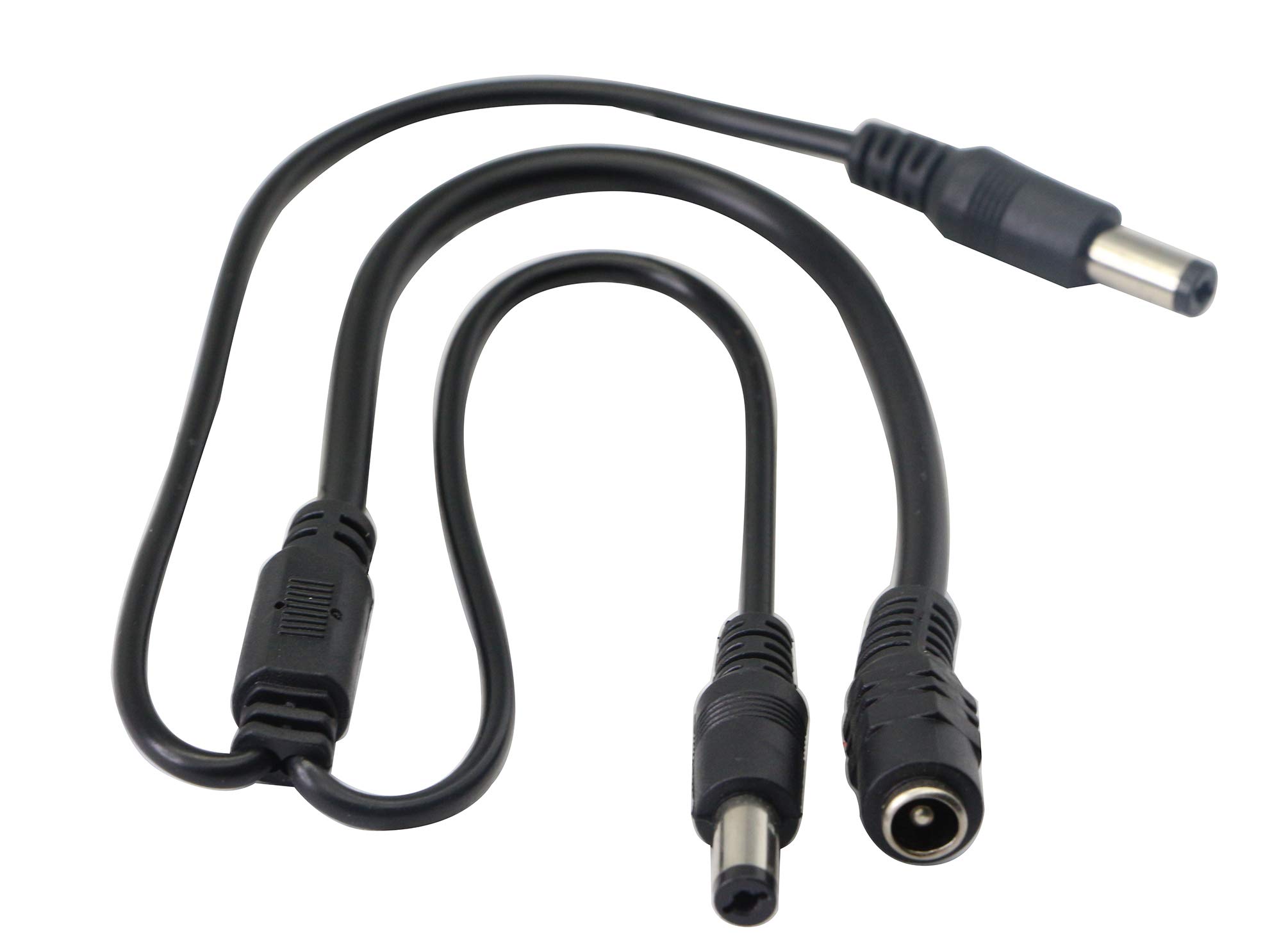 zdyCGTime 2Pack DC Power Female to Male Splitter Adapter Cable 1 Female to 2 Male 5.5mm x 2.1mm DC Power Supply Splitter Cord for Security CCTV Parking Security Cameras(1 to 2)