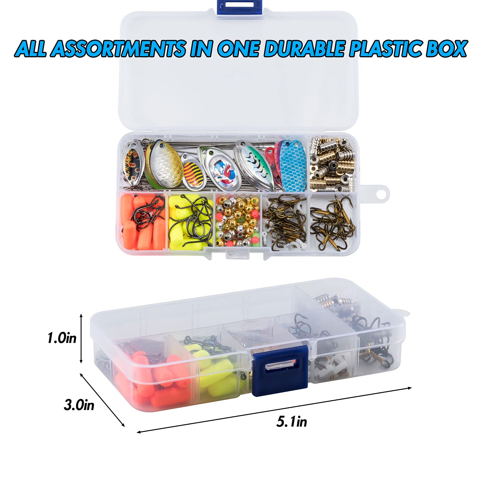 Alwonder 300PCS/Box DIY Spinnerbait Making Kit, Can Make 40PCS Spinnerbait, Lure Making Supplies Tackle Box with Tackle Spinner Making Kit Lure Making Supplies Walleye Rig