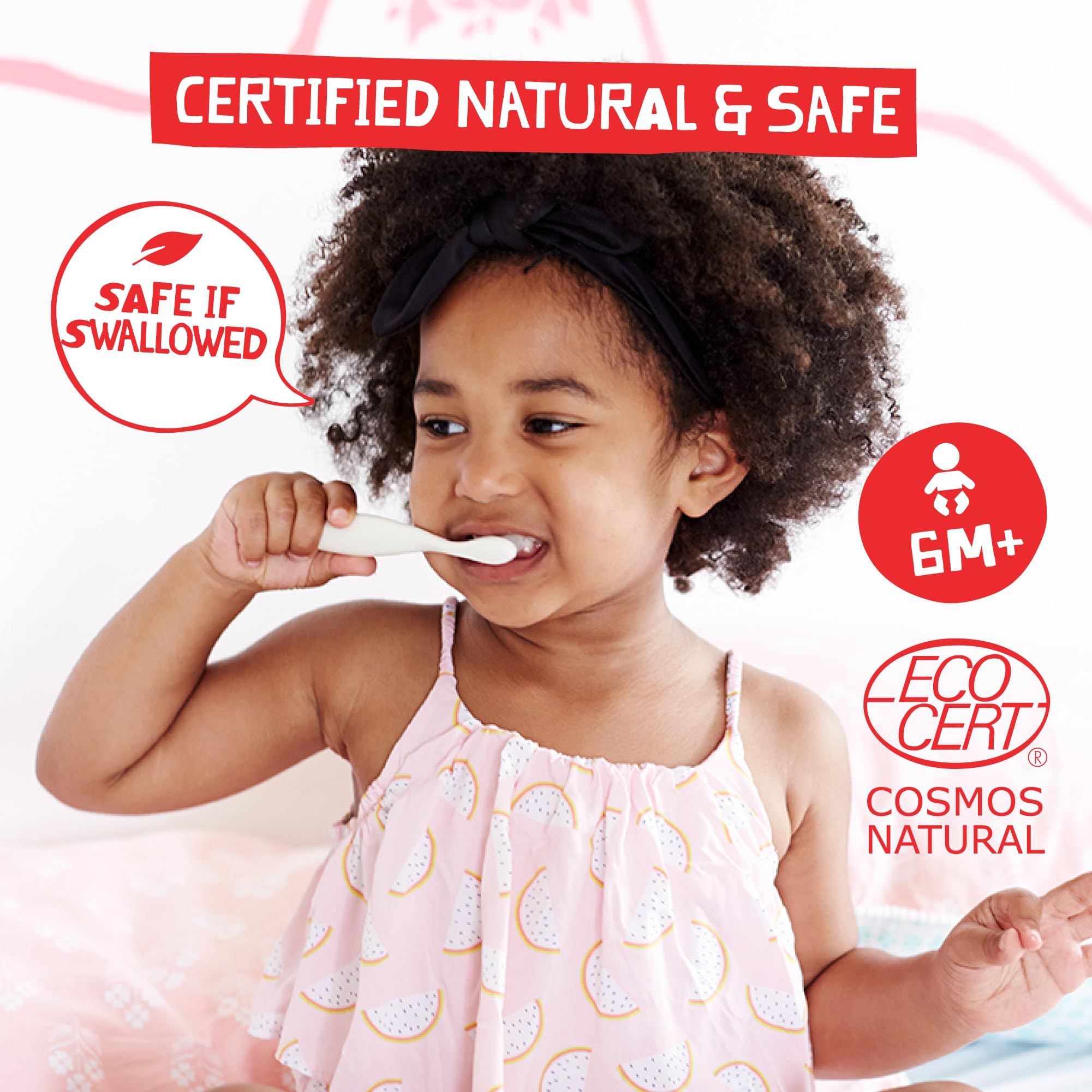 Jack N' Jill Natural Toddler Toothpaste for Baby, Kids and Infants 6 Months & Up, Fluoride Free Training Toothpaste for Toddlers 1-3 (1.76 Fl Oz (Pack of 2), Blueberry & Raspberry)