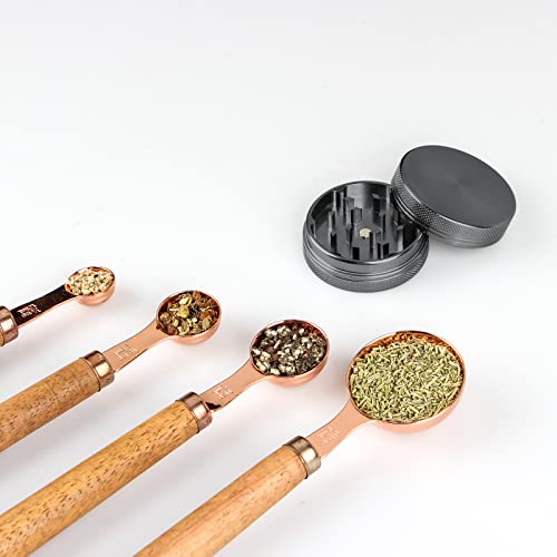 HOMVIDA Manual Spice Grinder - 2 inch Aluminum Portable Size with Magnetic Lid - Black