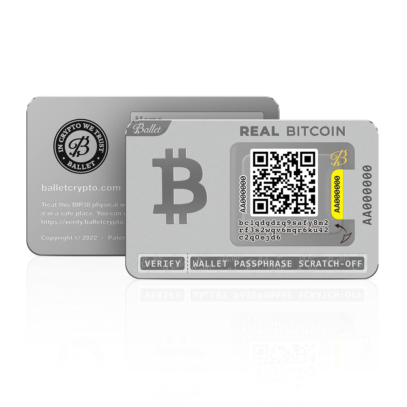 Ballet Real Bitcoin 2022 Happy Holidays (5 Pack) - The Easiest Crypto Cold Storage Card, Cryptocurrency Hardware Wallet, Managing Your Crypto Assets, NFTS, Coins