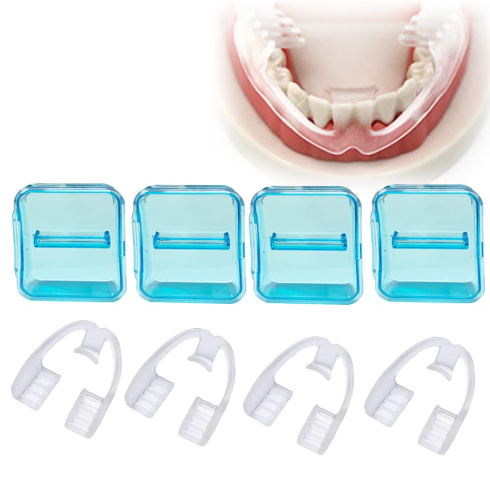 Mouth Guards for Teeth Grinding, Dental Night Protector for Bruxism Clenching, Tmj, Snoring, No Color Additive,Custom Fit (4pcs)