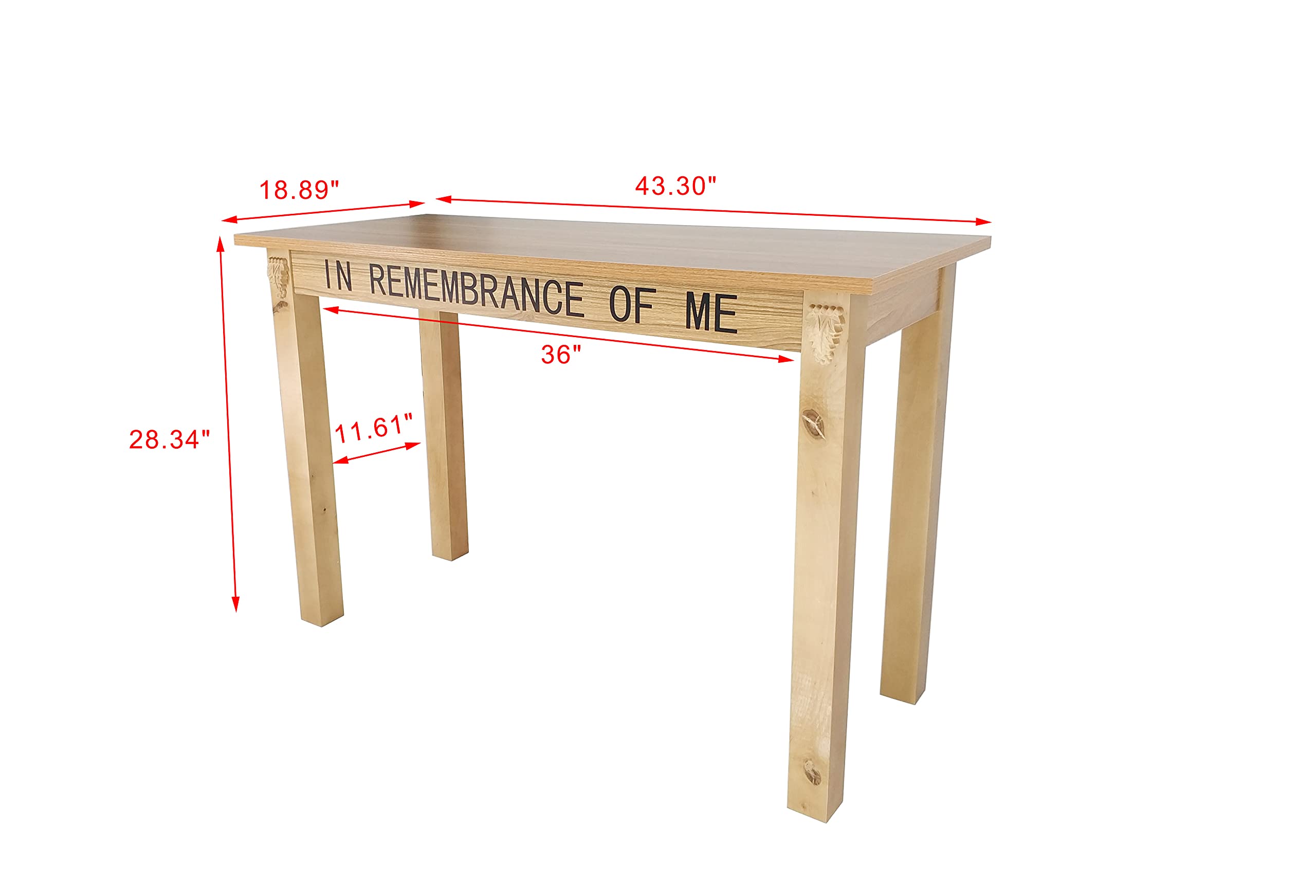 HOLYS 43.3" L x 19" D x 28.3" H Wood Holy Communion Table 11462