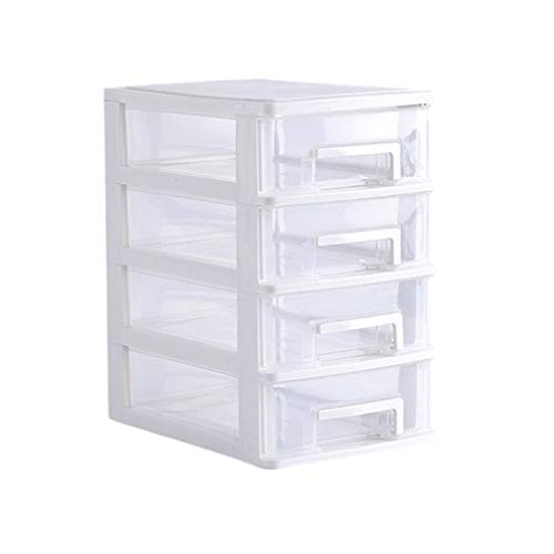 NUOBESTY Makeup Brush Holder 4 Layer Drawer Type Closet Plastic Drawers Organizer Clear Cosmetics Storage Organizer Desktop Drawer Containers Unit for Home Office Craft Storage Cabinet