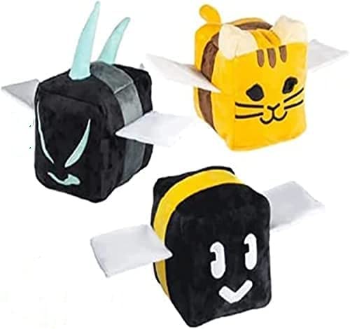 WZGHXL Bee Plush Toy -Bee Stuffed Animal - 7"/18cm Bee Plush Pillow - Gift for Boys, Girls, Bee Fans and Fans 3pcs (A)
