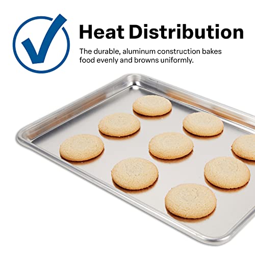 FSE Sheet Pan, Commercial Grade, 20-Gauge Aluminum, Bun Pan, 18" L x 13" W x 1-1/8" H (Half Size)