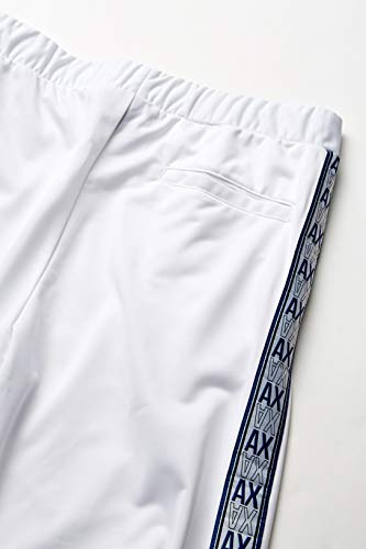 A|X Armani Exchange Men's Polyester Tricot Draw String Trouser, White, M