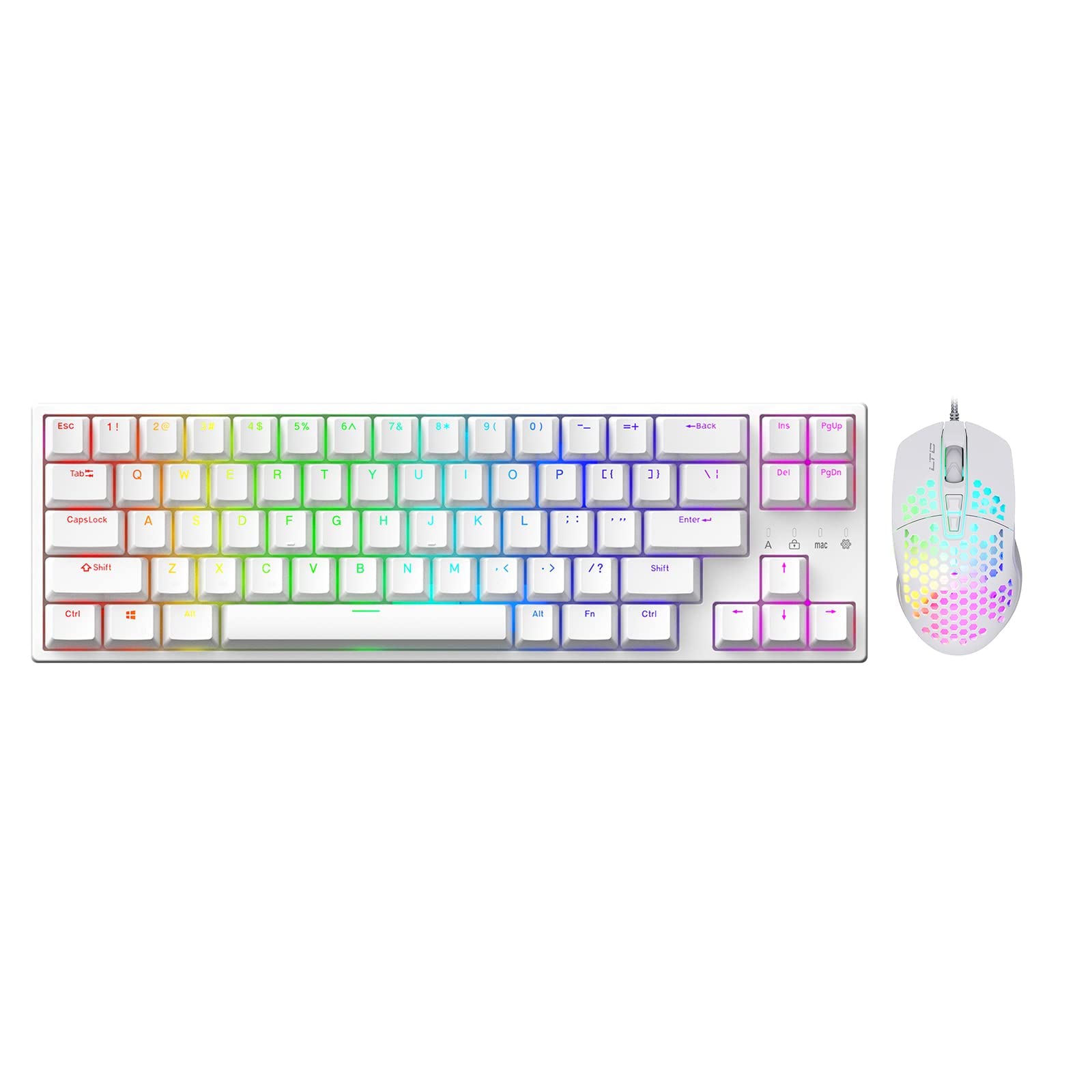 LTC Circle Pit HM-001 RGB Gaming Mouse & LTC NB681 Nimbleback RGB Wired 65% Hot-Swappable Mechanical Keyboard(Red Switch) Bundle