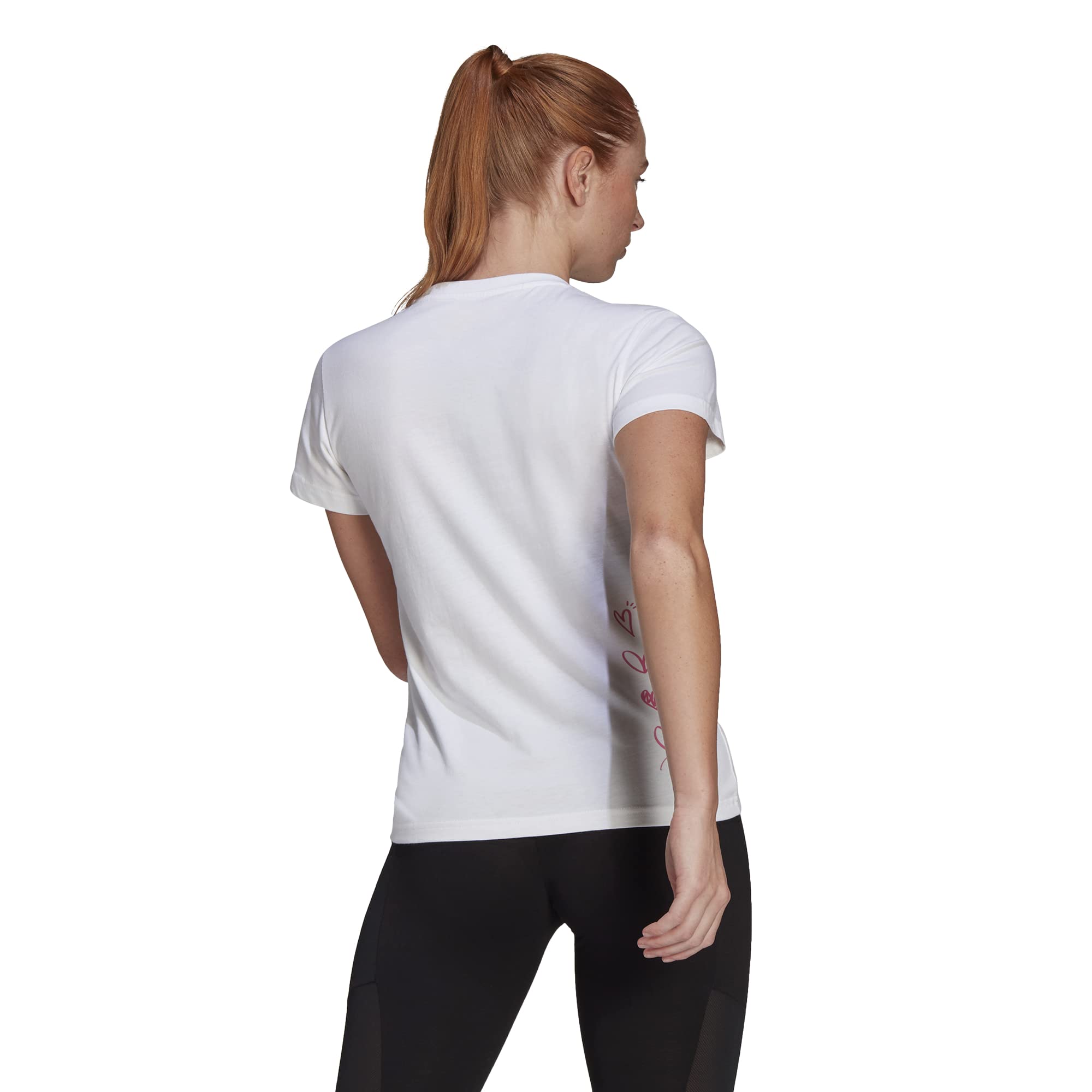 adidas womens Heart Graphic Tee White Medium