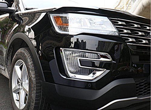 ABS Chrome Car Front Fog Light Lamp Cover Trim Trims Fit For Ford Explorer 2015 2016 2017