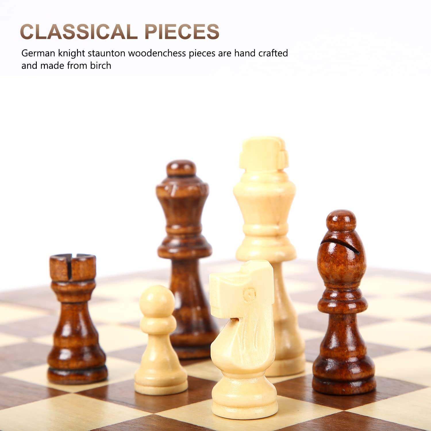 Jaeraph Chess Sets, Wooden Chess Board, Chess Sets for Adults, Magnetic Chess Set, Travel Chess Set, Folding Chess Board Set, Chess Sets for Adults and Kids, Wooden Ajedrez Board Game