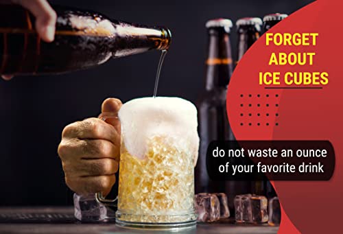 Granatan Set of 2 Frozen Beer Mugs For Freezer, Double Walled Beer Mugs With Handles, 16oz Clear Frozen Beer Mugs