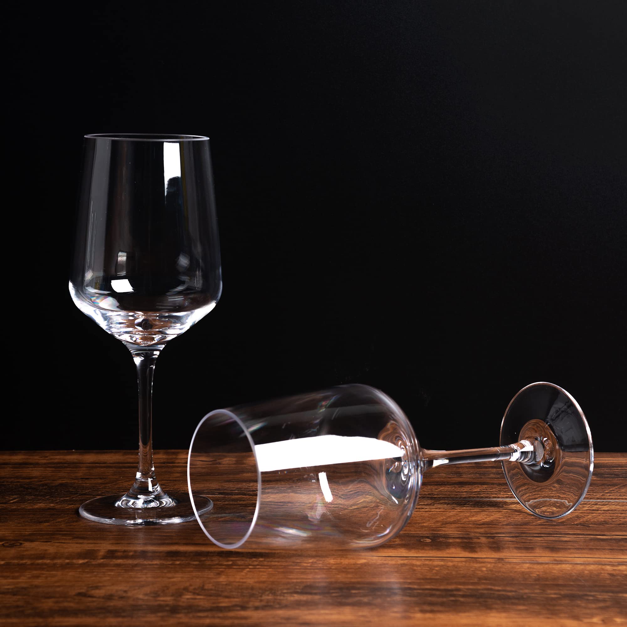 KOXIN-KARLU Unbreakable Classic 18 ounce All-Purpose Plastic Stem Wine Glasses Acrylic Glasses, Set of 6 Clear