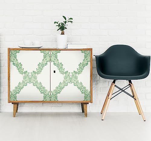 Scalamandre Jade Wreath Peel & Stick Wallpaper, Green
