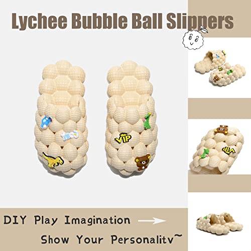 Bubble Slides for Kids, Boys Girls Cloud Slides,Non-Slip Open Toe Breathable Pool Slippers, Comfy Cushioned Thick Sole House Slippers Bedroom Shower Slippers