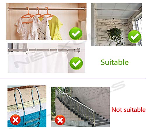 NELXULAS Stainless Steel Closet Rod Flange Holder for Pipe (AX1)
