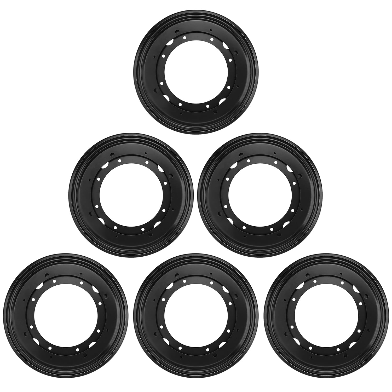 6 PCS 9 Inch Black Lazy Susan Turntable Bearing Plate, Lazy Susan Bearings Base, Lazy Susan Hardware, Easy Installation, Solid Metal Construction, for Home and Industrial, by GENHAKON