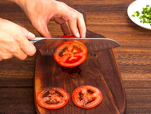 WELLSTAR Santoku Knife, Damascus Steel Kitchen Knife 7 Inch, Japanese AUS10 High Carbon Steel 67-Layer Blade Full Tang with Ergonomic G10 Handle, Razor Sharp Chefs' Knife - Gift Box