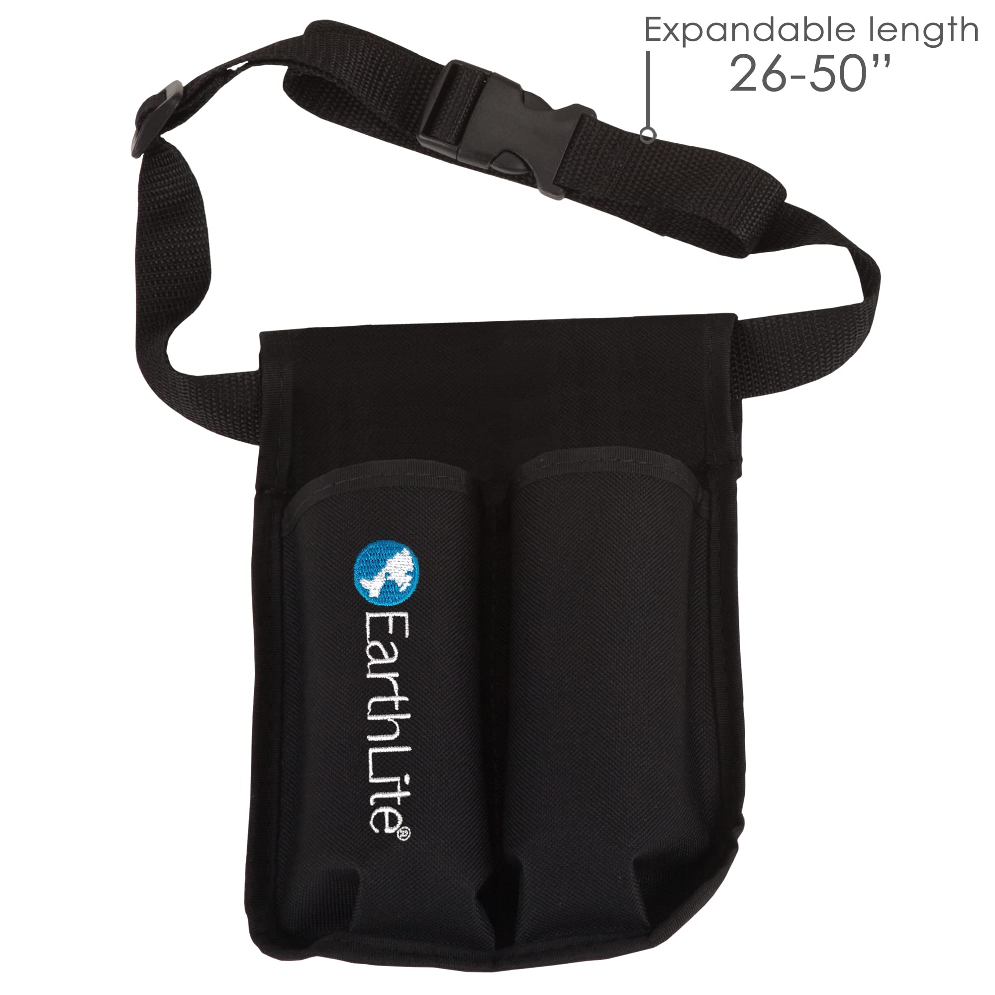 EARTHLITE Massage Bottle Double Holster Kit - Incl. 2 Bottles, Heavy Duty Strap, Adjustable for Massage Oil & Massage Lotion (2x 8oz)
