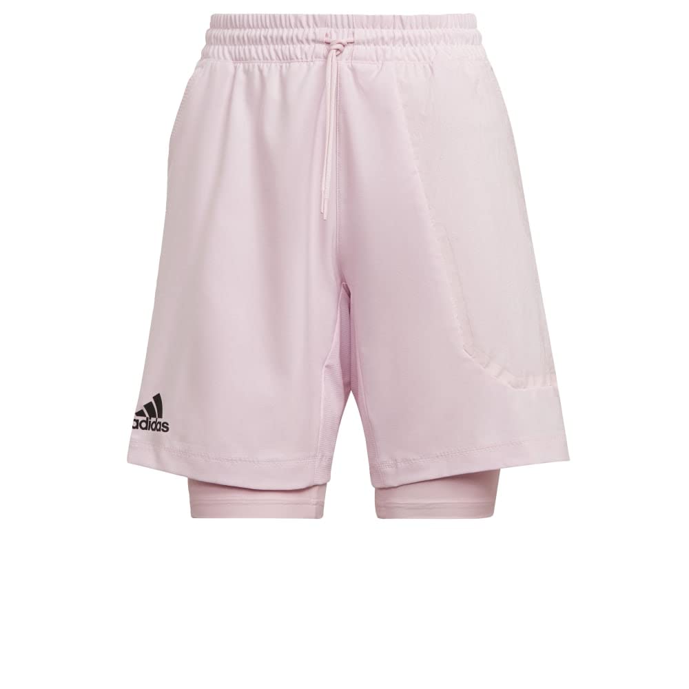 adidas Men's Tennis US Series 2 in 1 Shorts, Clear Pink, Medium