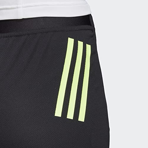 adidas Women's Design 2 Move 3-Stripes Knitted Shorts, Black/Signal Green,XL