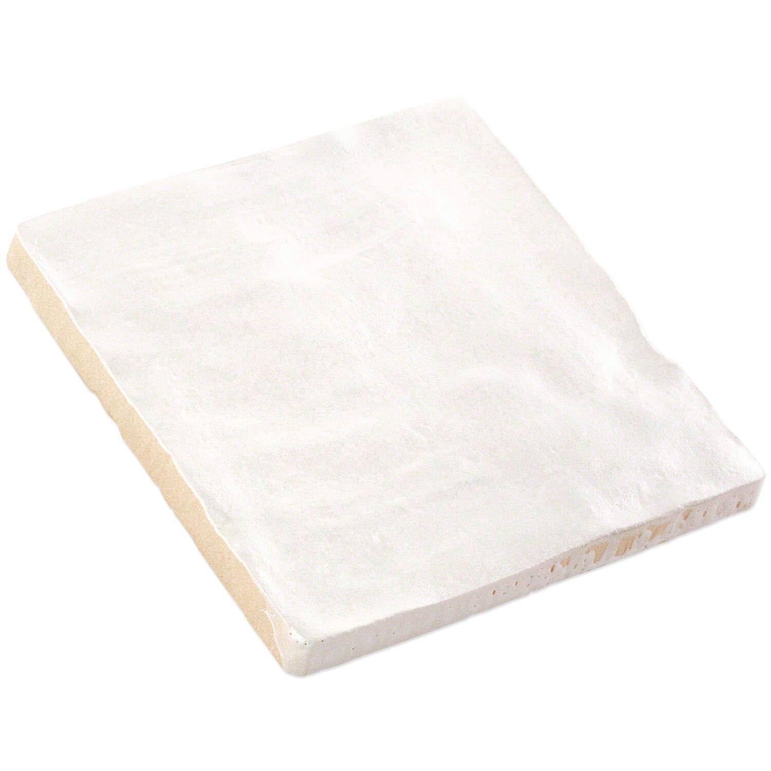 Amagansett White 4 in. x 4 in. Satin Ceramic Wall Tile Sample