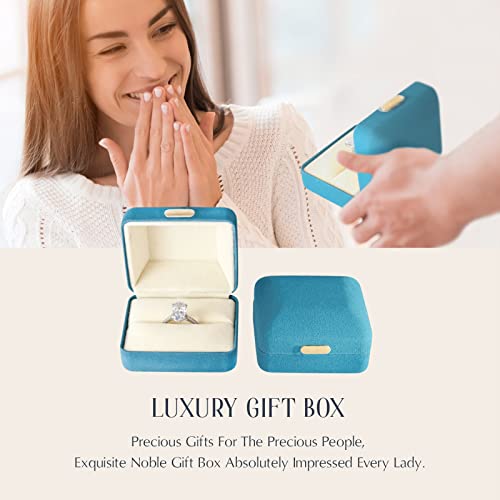 ABSOLUTE Pear Shaped 1.8 Ct CZ Engagement Rings for Women Cubic Zirconia Promise Ring For Her S925 Sterling Silver Rings Platinum Plated #Size #7