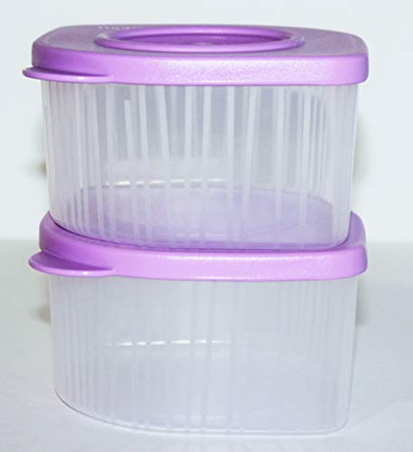 Tupperware Fresh N Cool 2 Cup Set of 2 in Sheer and Daisy Purple