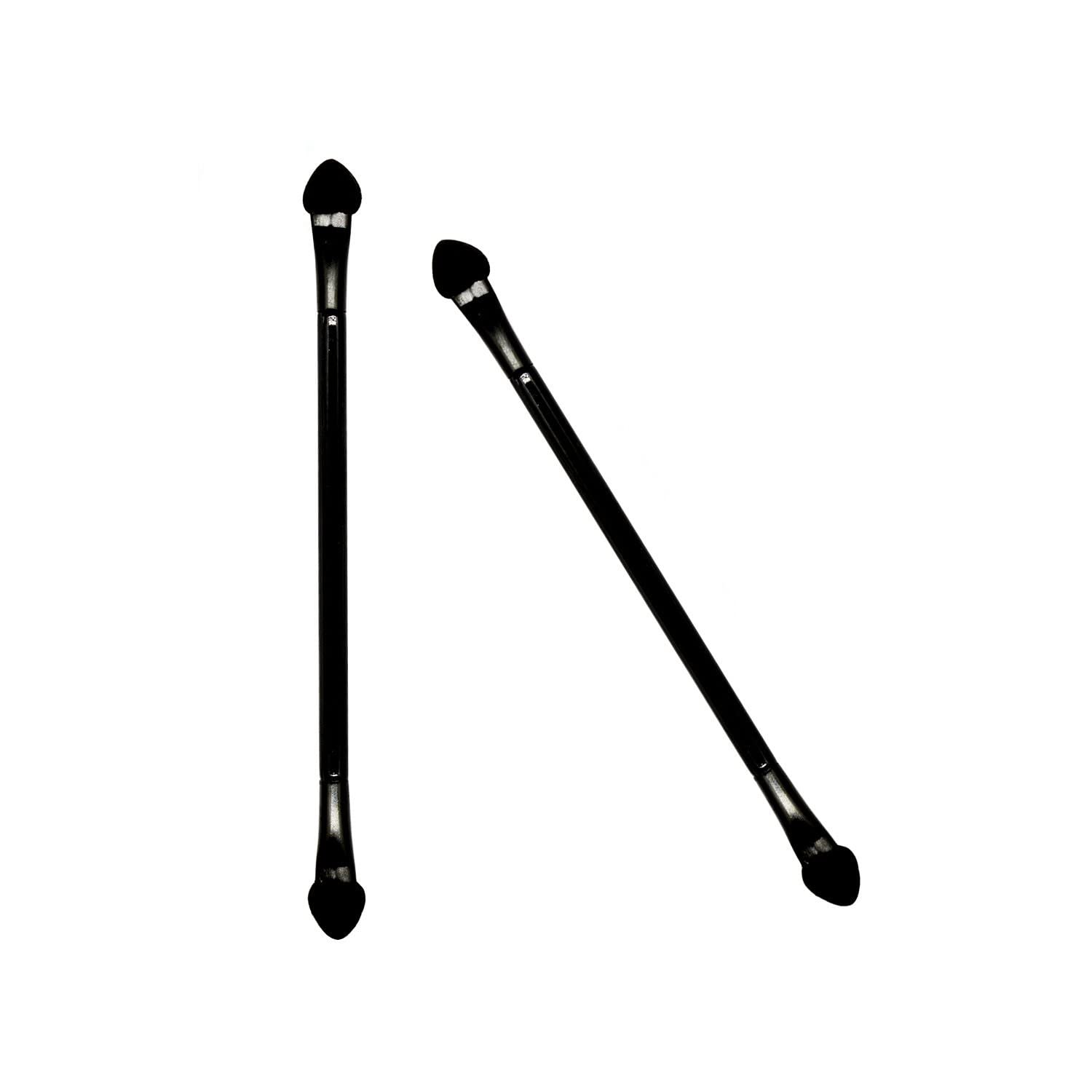 Professional Double Head Eyeshadow Brushes Cosmetic Tool - TygoMall 30 Pcs Disposable Dual Sides Eyeshadow Sponge Brushes Makeup Applicator, with 12 cm Long Handle, Black