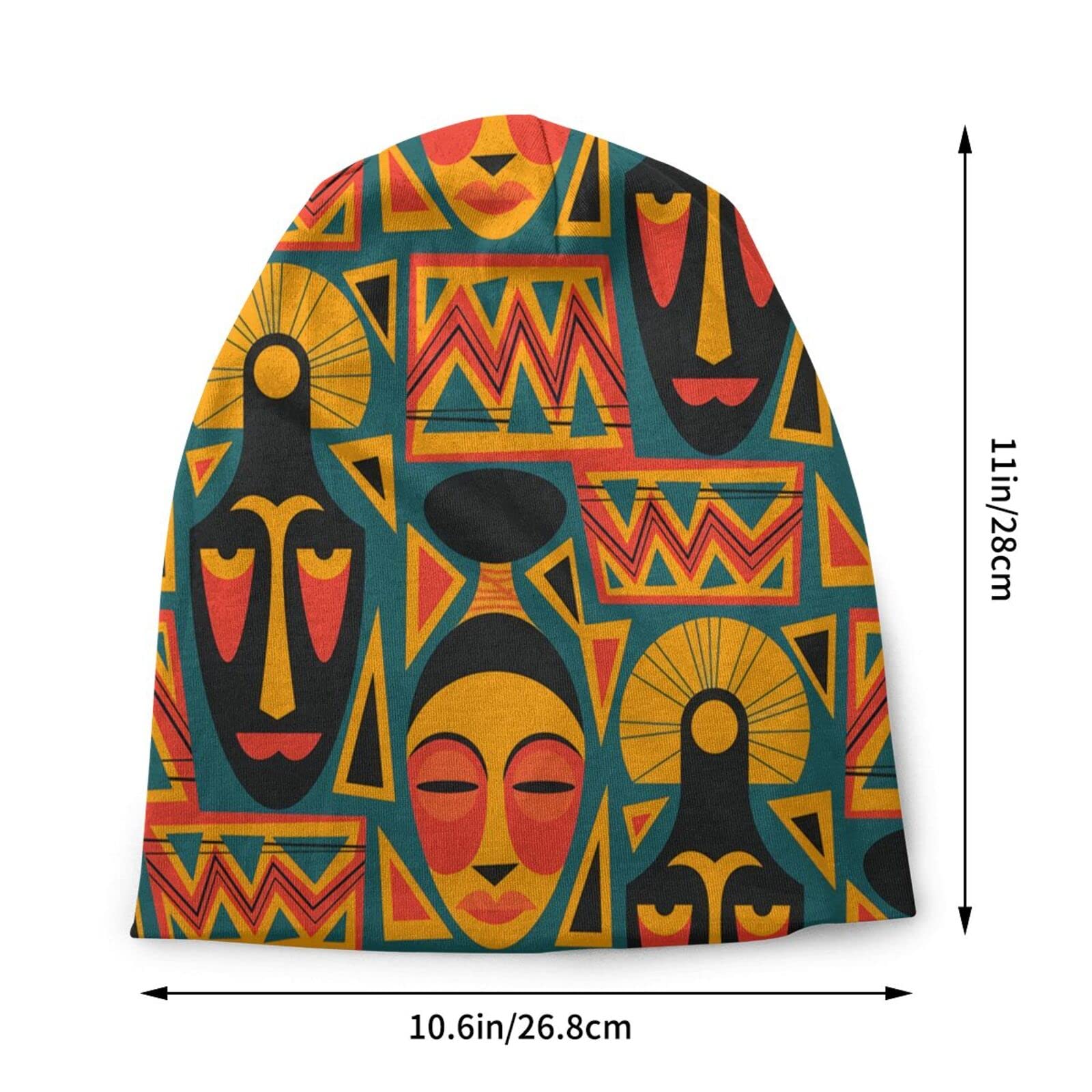 African Ethnic Traditional Pattern Knit Beanie Hat Adults Stretch Knitted Skull Beanies Cap Winter Warm Hats Outdoor for Women Men