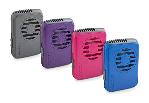 O2COOL Deluxe Personal Necklace Fan | Hands- Free, Battery Operated Wearable Mini Cooling Device for Beach, Sporting Events, Camping (3 Pack Random Colors)