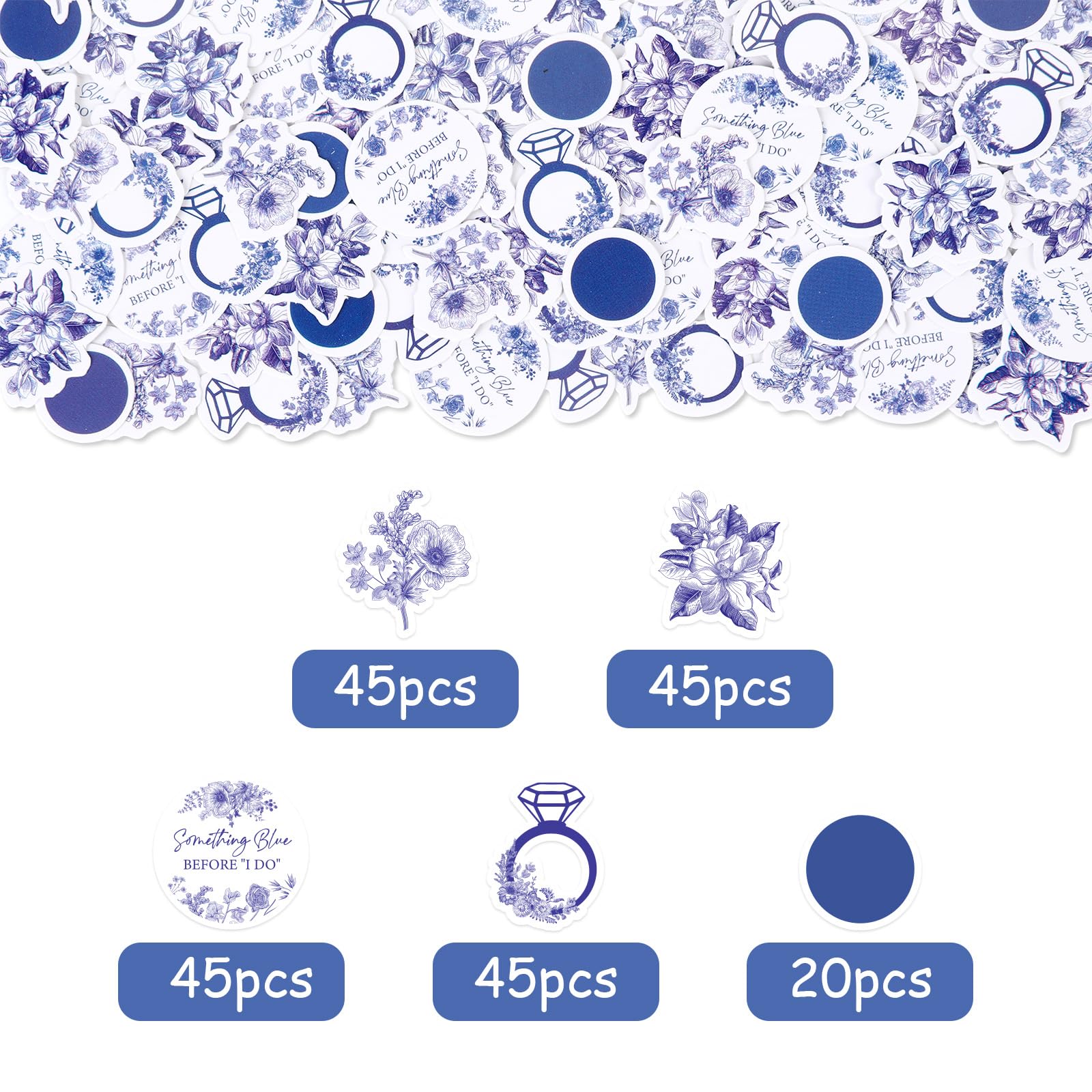 Balterever 200pcs Something Blue Before I Do Confetti Something Blue Before I Do Bridal Shower Decorations Something Blue Bridal Shower Table Scatters for Women Bachelorette Engagement Wedding Party