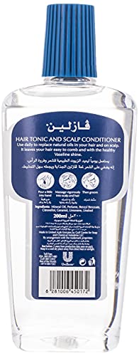 Vaseline Hair Tonic and Scalp Conditioner | Mens Retro Hair Shine, Styling and Conditioning Tonic for Dry Scalp | Small Bottle 200ml