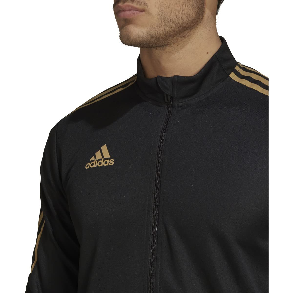 adidas Men's Tiro Track Jacket, Black/Gold, XX-Large