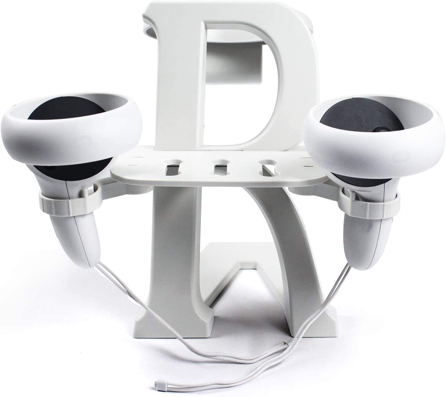 VR Headset Stand and Controller Holder for Quest 2/Rift S/HTC Vive/Vive Pro/Elite/Valve Index/HP Reverb G2, Controller Holder for Touch/Valve Knuckles/Vive (White)